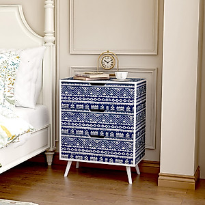 FurSch Farmhouse 3 Drawer Dresser for Storage,Boho Chest of Drawer,Wood Dresser with Drawers for Bedroom Living Room