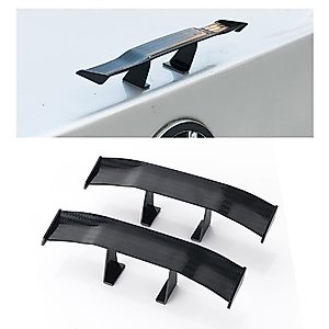 2 PCS Car Mini Spoiler Wing,6.7 Inch Car Tail Wing Mini Auto Carbon Fiber Texture Decoration Without Perforation,Universal Mini Tiny Trunk Spoiler Auto exteriores Rear Tail Wings for Most Cars