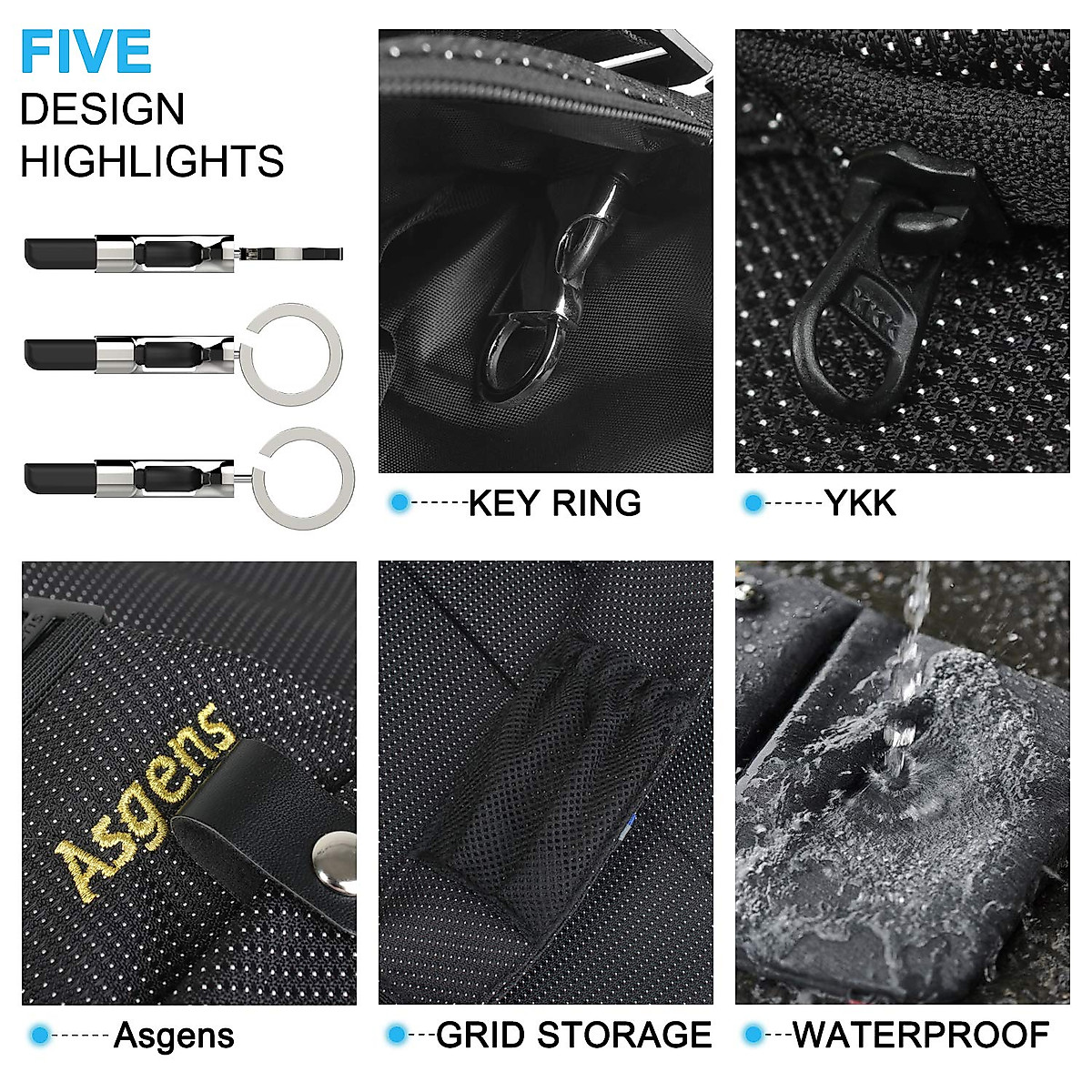 Asgens Multi-Purpose Anti-Thief Hidden Security Bag Underarm Shoulder Armpit Messenger Bag Sports Leisure Chest Bag Portable Backpack for Phone Money Passport Tactical Bag (Black/for Right Hand)