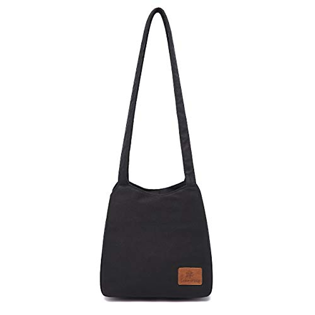 Small Mini Shoulder Bag Hippie Top Zip Cotton Sling Bag Jacquard cloth Handmade Bags… (Black)