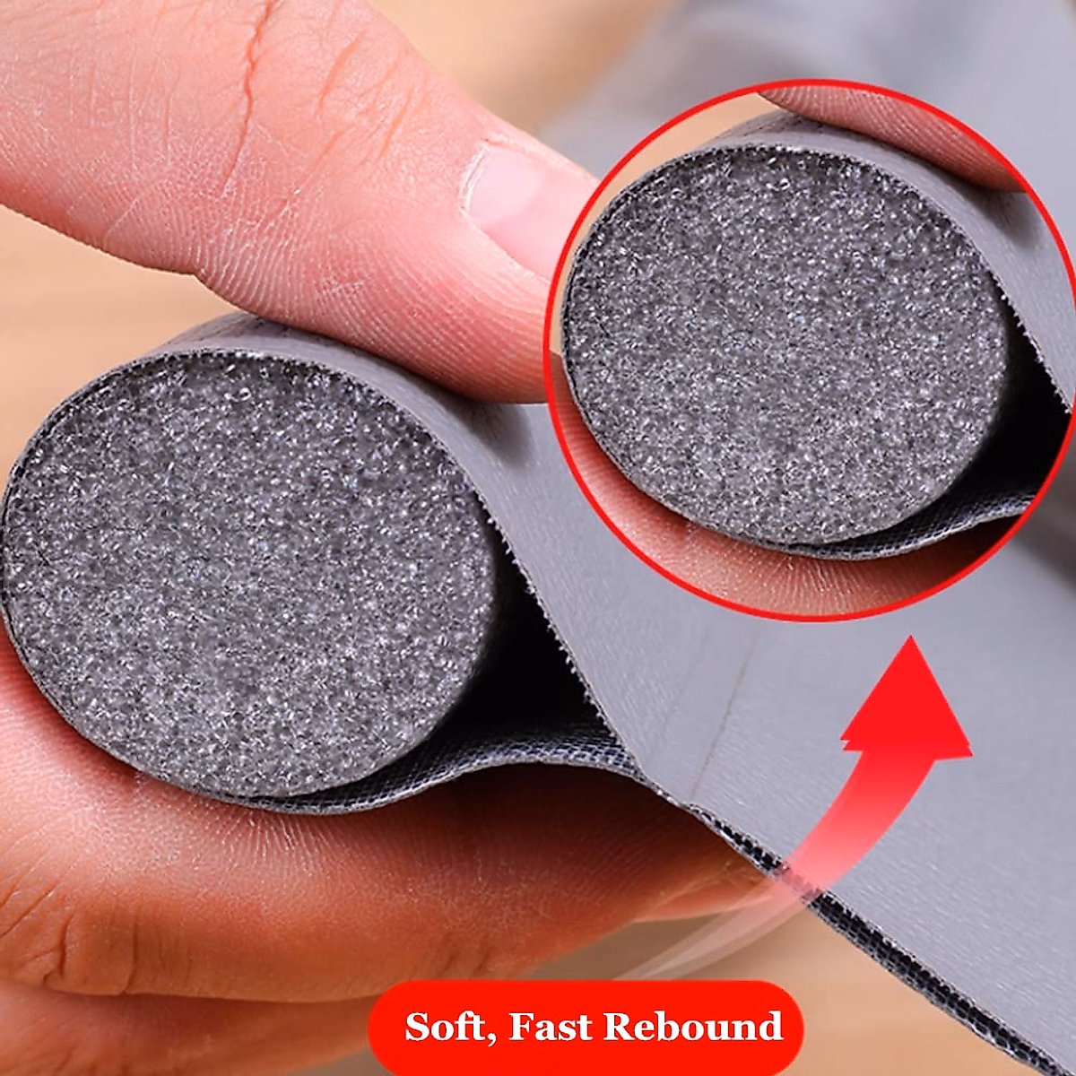 Door Draft Stopper Under Twin Door Draft Blocker Insulator Door Sweep Weather Stripping Window Breeze Blocker Adjustable Door Sweeps 37inch Grey