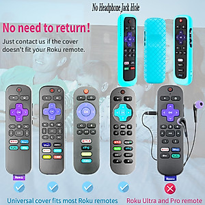 Remote Case for Roku, Battery Cover for TCL Roku Smart TV Steaming Stick Remote, Roku TV Remote Cover Silicone Protective Controller Universal Sleeve Skin Glow in The Dark Green