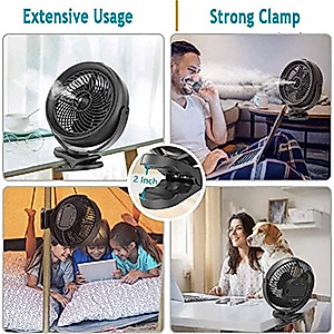 ALAGOON 10000mAh Misting Fan portable with Clip, 8-Inch Rechargeable Portable fan with mist with 200ml Water Tank, Long Lasting for 48 Hours