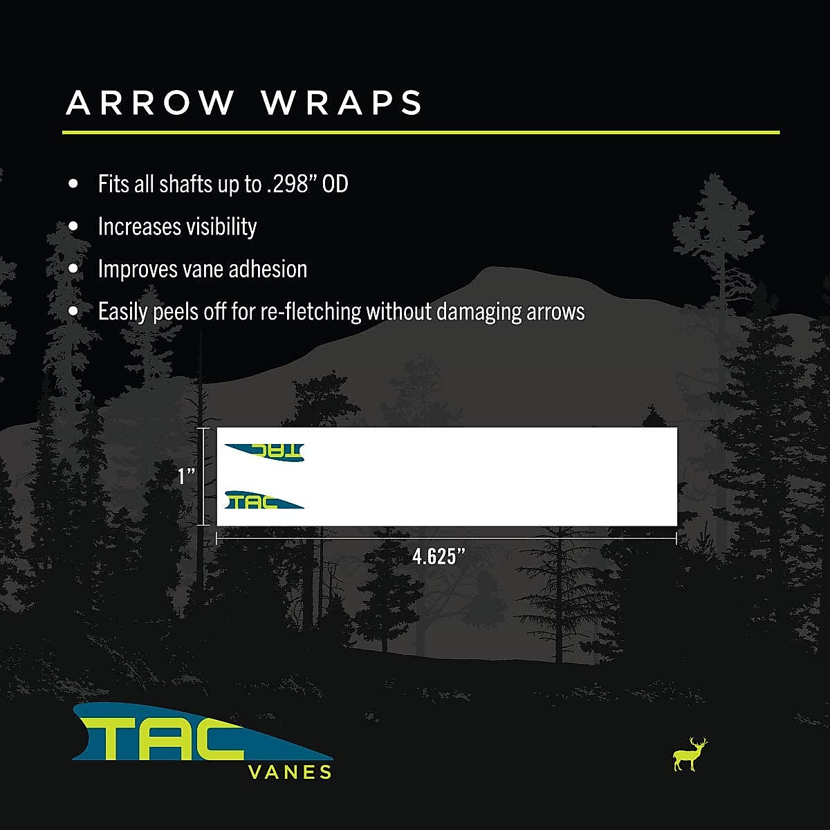 TAC Vanes Arrow Wraps, 4.25" x 1.0", White Wraps, Pack of 13 Arrow Wraps, Arrow Accessories for Archery Bowhunting and Target Shooting