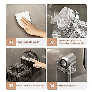 Powerful Suction Cup Holder Rack Organizer,Rotating Hair Dryer Rack Punch Free, 2024 New 360° Blow Dryer Holder Stand Wall Mounted, Zentric Hair Dryer Rack For Hair Dryer,Rotating Lazy Hair Dryer Brac