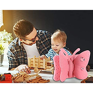 Hllhunkhe Compatible with iPad Air 4 10.9" Case 2020/iPad Pro 11" 2020 Case for Kids, 3D Cartoon Butterfly Non-Toxic EVA Light Weight Shockproof Case with Kickstand (Pink)