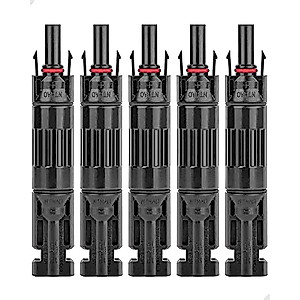 5 PCS PV Solar Panel Connector Male/Female 30A Built-in Diode Solar Wire Connectors Waterproof Anti-backflow