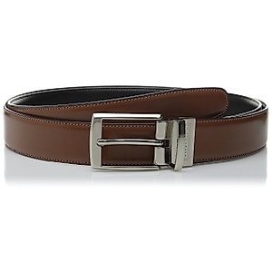 Perry Ellis Men's Amigo Reversible Belt, Luggage Brown, 34