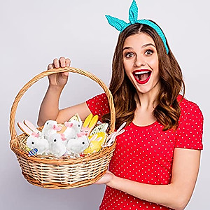 Cotiny 24 Pack Easter Jumping Bunny Wind Up Rabbit Toys Plush Bunny for Easter Party Favors Classroom Prizes Basket Stuffers