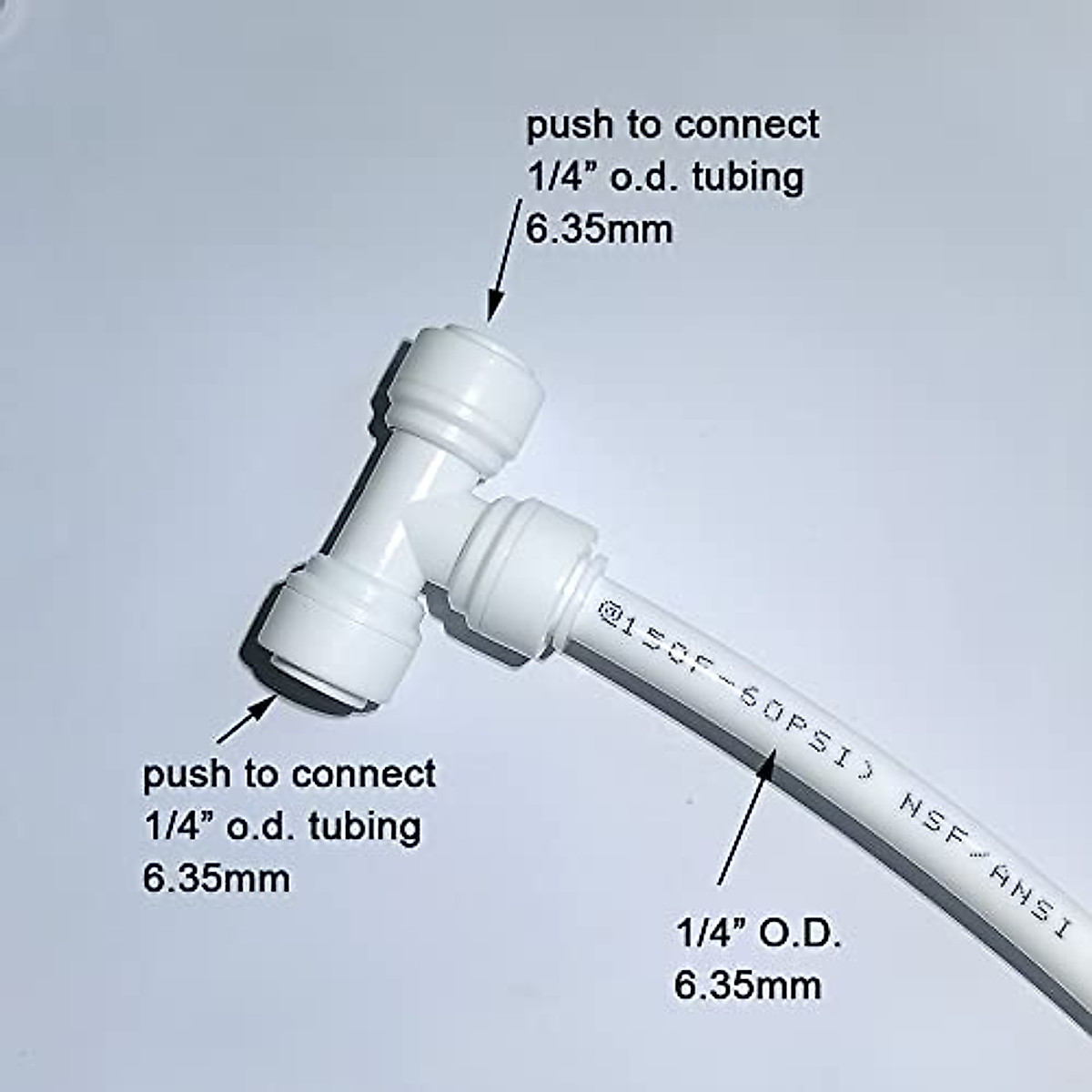 Malida 1/4" Tee 3 Way Tube Quick Connect Push Fit RO Water Reverse Osmosis System set of 10