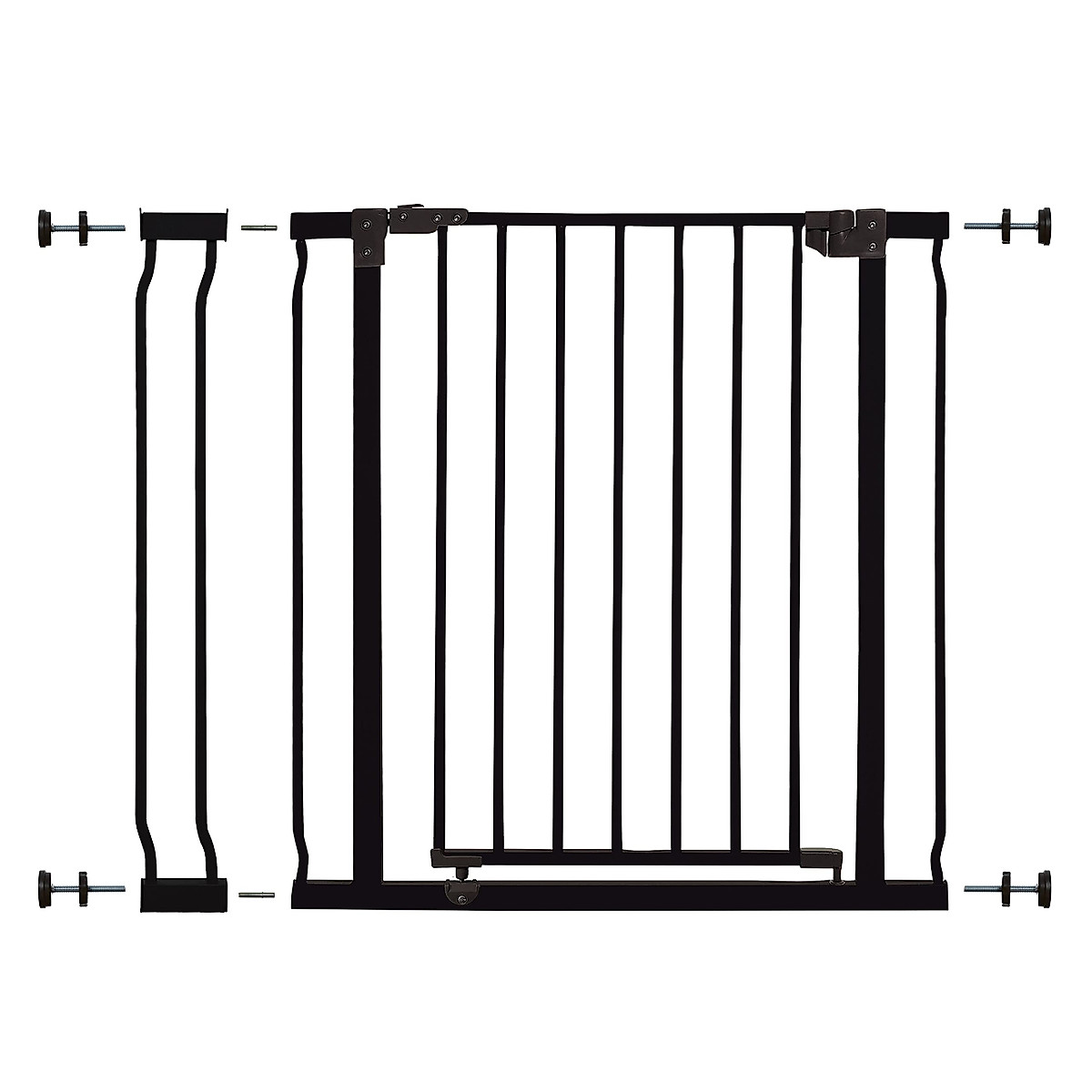 Dreambaby Liberty Walk Thru Baby Safety Gate Set - with 3.5inch Extension Panel, Fits 29.5-36.5inch Openings - Pressure Mounted Security Gates - Model L1992BB - Black