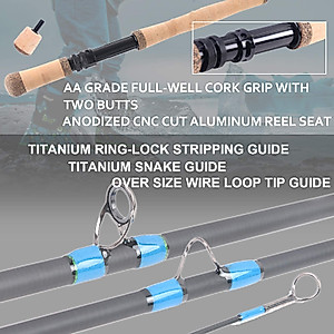 M MAXIMUMCATCH Maxcatch Two-Handed Switch Fly Rod Carbon 4-Piece Switch Rod Fly Fishing (11'6'' 9 wt 4 sec)