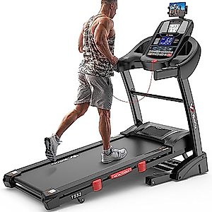 Winfita Foldable Treadmill - 15% Auto Incline, 0.6-10mph Speed, 300 lbs Capacity, Smart App, Bluetooth Speakers, USB Charging, Tablet Holder - Home & Office Fitness