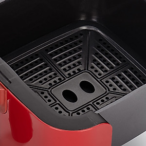 Sakuchi Air Fryer Large 5.8 Quart 10-in-1 Digital Air Fryer Oven Cooker with 10 Preset Cooking Programs, LED Touch Screen, Non-Stick Tray Basket, Pot Dishwasher Safe, 1500W (Red)