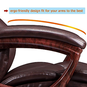 XIZZI Office Chair,Computer Chair, Adjustable Swivel Desk Chair,High Back Office Chair with Wheels and Arms (Brown)