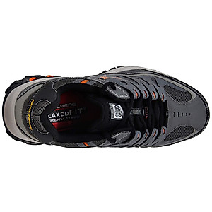 Skechers Men Cankton Athletic Steel Toe Work Sneaker, Charcoal/Orange, 11 M US