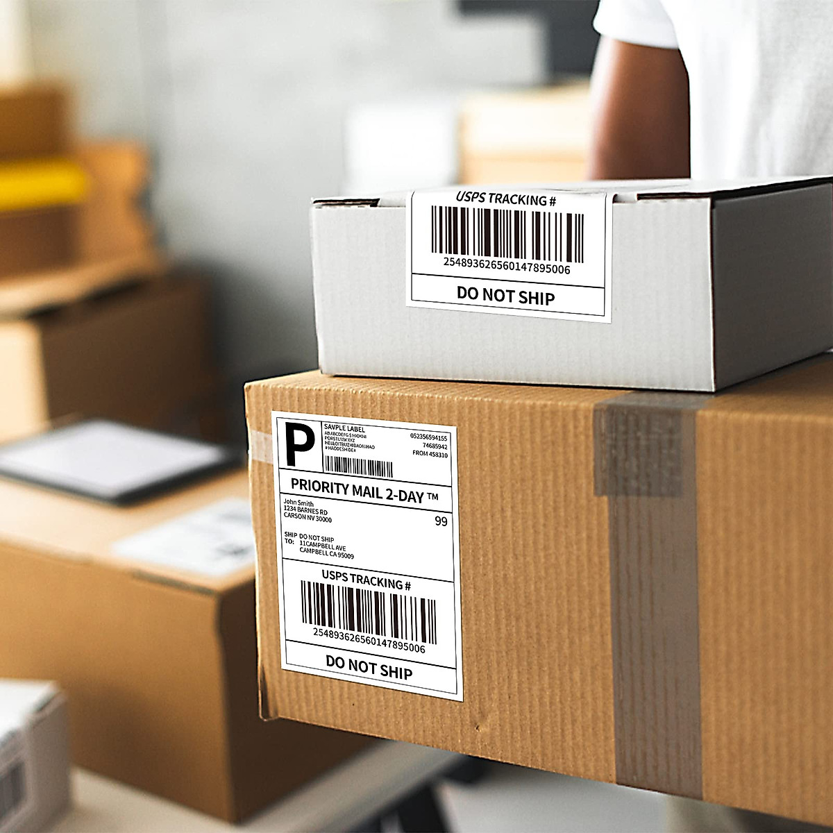 4"x 6" Direct Thermal Large Shipping Labels (500 Fanfold) Work with Rollo, MUNBYN, iDRPT, Polono, Zebra Desktop Thermal Printer, Commercial Grade Permanent Adhesive Mailing Postage Paper Label