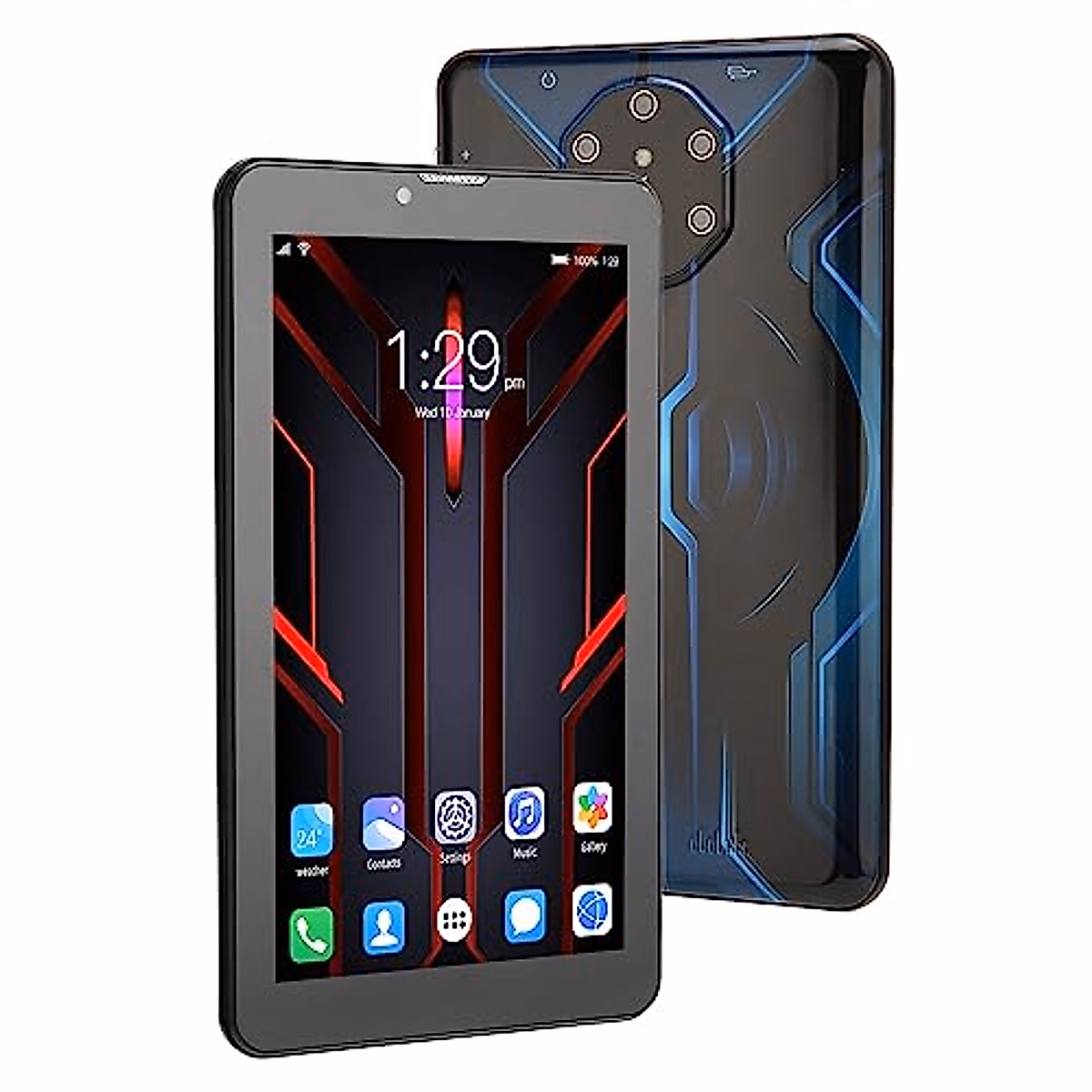 Heayzoki 7in Tablet, 7in Blue Tablet, HD IPS 4GB 32GB 10 Dual Camera 6000mAh Tablet PC for Android (US Plug)