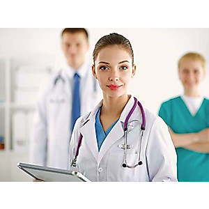 NY Threads Professional Lab Coat for Women, Full Sleeve Cotton Blend Long Medical Coat (White, Small)