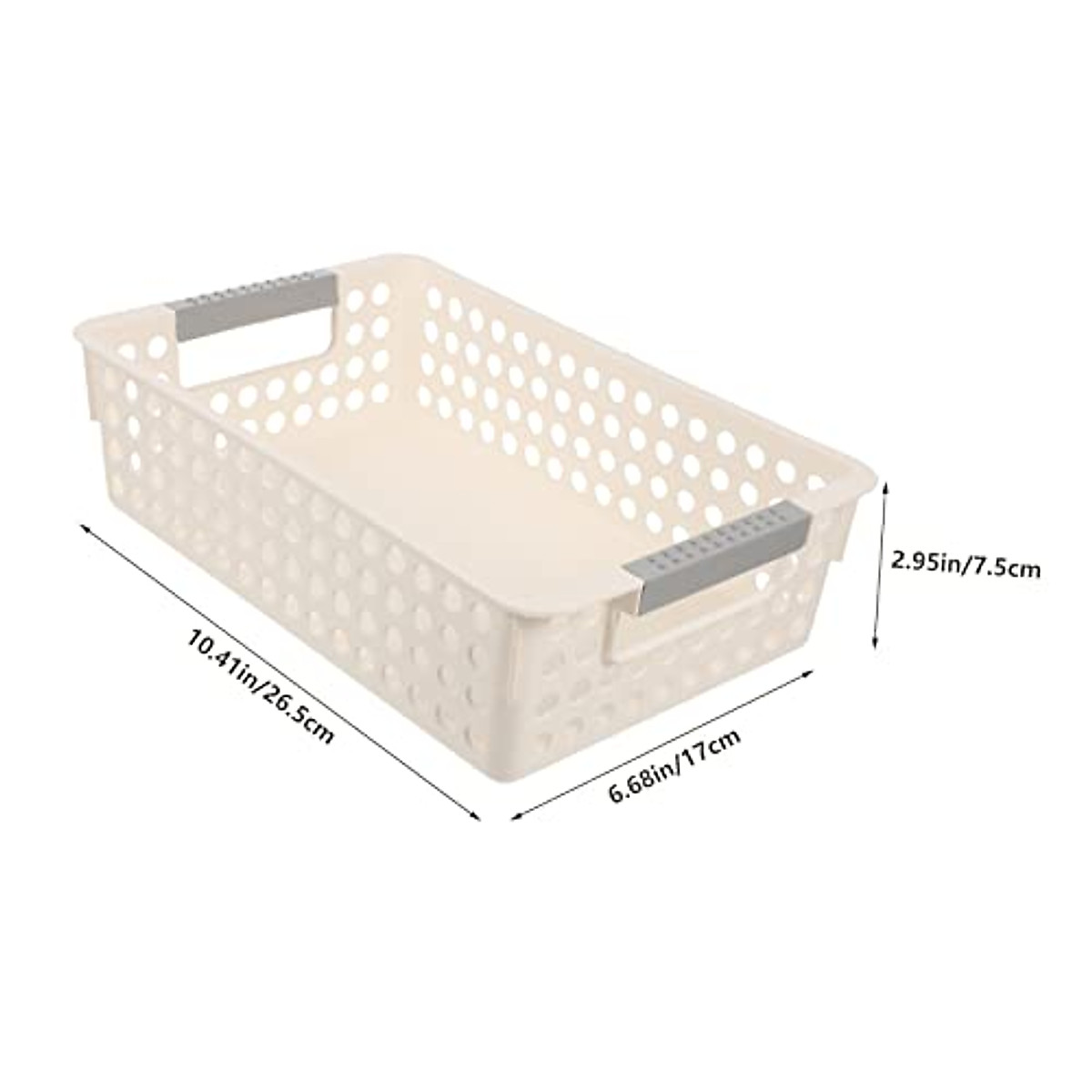 GREENADSCAPE Hardware Storage Box Desktop File Holder Basket for Office Desktop Storage Baskets Art Baskets for Makeup Display Basket Storage Baskets for Shelves Toy Baskets Pp White