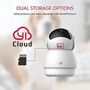 YI Pan-Tilt Security Camera, 360 Degree 2.4G Smart Indoor Pet Dog Cat Cam with Night Vision, 2-Way Audio, Motion Detection, Phone APP, Compatible with Alexa and Google Assistant