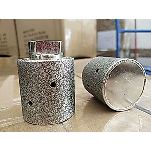 2" Diamond Vacuum Brazed Grinding Drum Wheels with 5/8-11 Thread for stone concrete granite marble countertop vanity top sink hole arc inner polishing work with angle grinder wet polisher sander