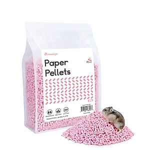Niteangel Hamster Paper Pellets Bedding 1.8LB / 850g Small Aninam Bedding for Syrian Dwarf Hamsters Gerbils Mice Mouse Lemming Degus or Other Small-Sized Pets (Pink)