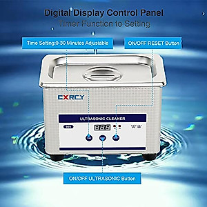 CXRCY 0.8L Ultrasonic Cleaner Lab Diamond Cleaner Machine with Timer for Jewelry Diamond Rings Watch Glasses Parts Circuit Board Dental Instruments