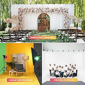LimoStudio (Heavy Duty) 30 ft. Max Wide x 10 ft. Max Tall Backdrop Stand Background Support System, 360° Rotatable Angle Adjustable Crossbar Joint, Spring Clamp, Elastic String Holder Clip, AGG3354