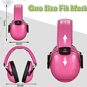 3 Pack Kids Ear Protection Earmuffs 25NRR Noise Cancelling Earmuffs Kids Toddler Adjustable Headband Safety Ear Muffs(Blue, Pink, Green)