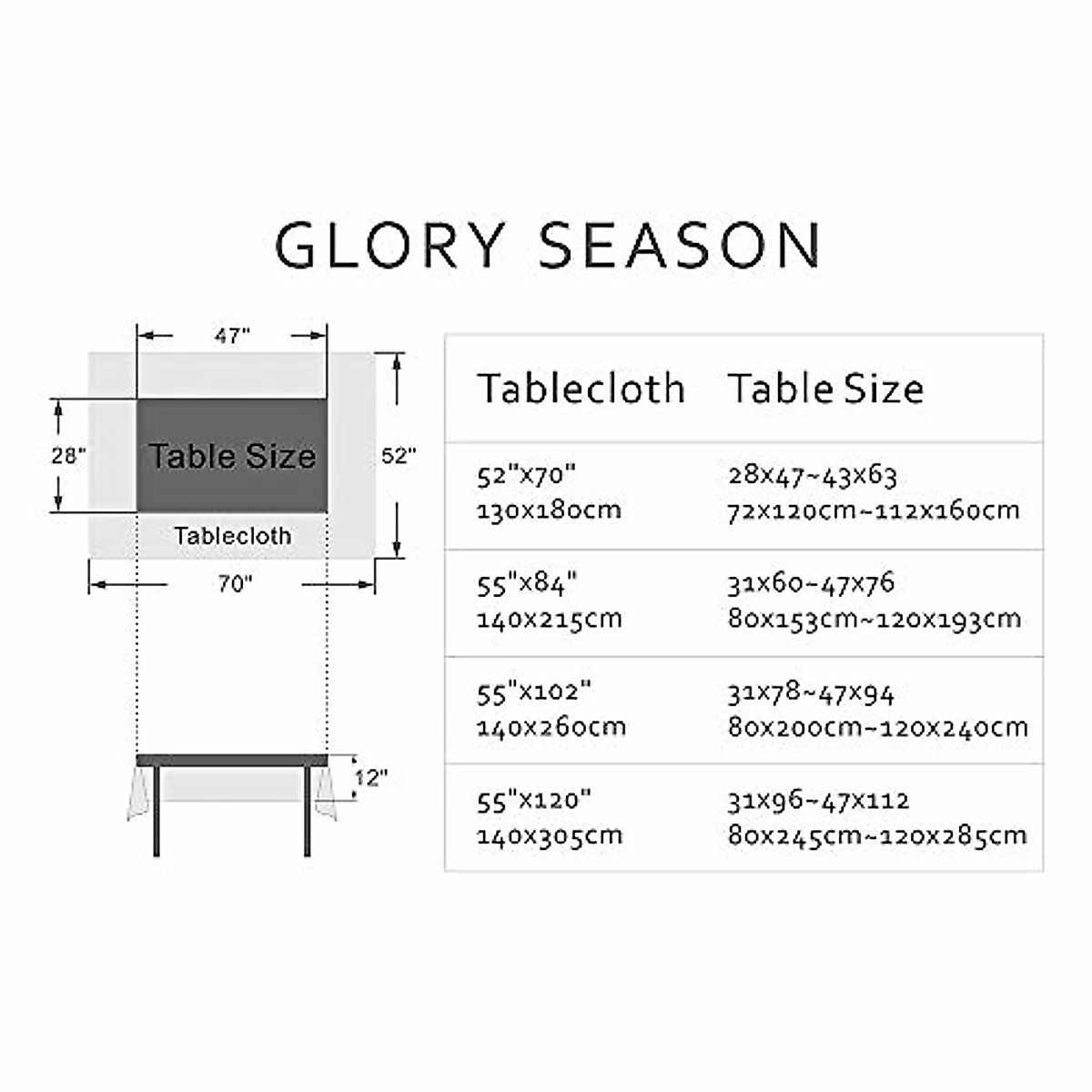 GLORY SEASON Rustic Tablecloth Classic French Village Printed Linen Fabric Table Cover Farmhouse Decoration 55x120 Inches Rectangle/Oblong Blue for Kitchen Dining