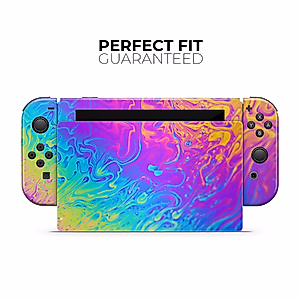 Design Skinz Compatible with Nintendo Switch Console Bundle Skin Decal Protective Scratch-Resistant Removable Vinyl Wrap Cover - Neon Color Fushion V2