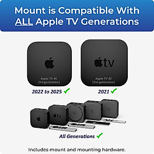ReliaMount Apple TV Mount – Compatible with All Apple TV Generations (Including All Apple TV 4K Models)
