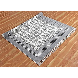 Boho Bathroom Rug Handmade Washable Cotton Hallway Rugs with Tassels Farmhouse Woven Throw Rug Boho Area Rug for Laundry Room/Entryway/Corridor 300x480 cm (10x16 Feet)