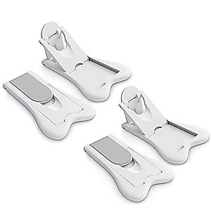 Millie (4 PACK) Sliding Glass Door Child Lock - Baby Safety Slide Window Locks Kids Proof Patio Closet Doors No Drilling Tools Needed (white)