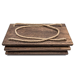 Mkono Hanging Shelves 3 Tier Rustic Wood Floating Wall Shelves Photo Plant Display Hanging Storage Shelf Home Decor for College Dorm Room Decor Bathroom Living Room Bedroom Apartment