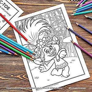 Trolls DreamWorks World Tour 48-Page Coloring and Activity Book with Jewel Stickers 47359, Bendon