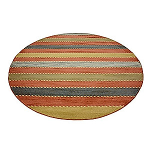 Unique Loom Fars Collection Area Rug - Monterey (8' Round, Multi/ Rust Red)
