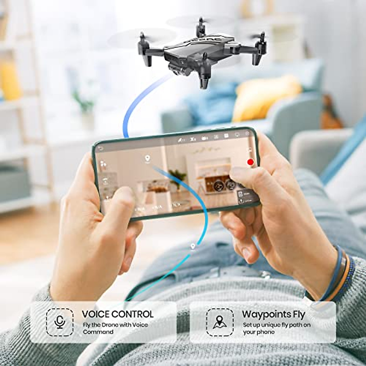 DEERC D20 Mini Drone for Kids with 720P HD FPV Camera Remote Control Toys Gifts for Boys Girls with Altitude Hold, Headless Mode, One Key Start Speed Adjustment, 3D Flips 2 Batteries, Silver