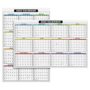 2023 Full Desk Calendar - 11 x 17” Large Size 12 Month Planner - 2 Sided Vertical/Horizontal Reversible - Printed on Thick and Durable 80lb Cardstock (216 GSM) - 2 Per Pack