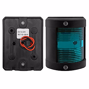 ISURE MARINE Boat Green Starboard and Red Port Side Black Stern LED Navigation Light 90° IP66 Anchor Signal Mast Light