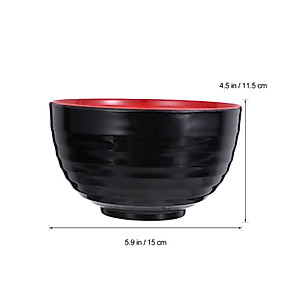 Hemoton Unbreakable Ramen Bowl Soup Bowl with Cover,Japanese Style Melamine Ramen Bowls Large Noodle Bowl for Salad Miso Udon Soup Noodles Rice or Asian Food