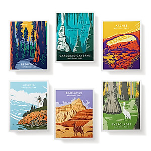Twigs Paper - Assorted Art National Parks Greeting Cards - Stationery Cards with Envelopes - Thank You and Blank Note Cards - Greeting Cards for All Occasions - Made in USA (5.5 x 4.25, Set of 12)