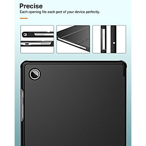 MoKo Case Fits Samsung Galaxy Tab A8 10.5 Inch 2022 (SM-X200/SM-X205/SM-X207), Lightweight Slim Shell Shockproof Back Stand Cover with Auto Wake/Sleep, Black