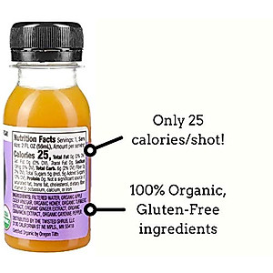 The Twisted Shot | Apple Cider Vinegar Shots with Turmeric, Ginger, Cinnamon, Honey & Cayenne | Wellness Drink | 100% USDA Certified Organic | Gut Health |Liquid, 12-Pack of 2oz Shots