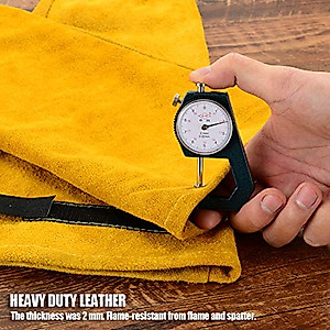 Leather Welding Work Sleeves for Men&Women - Heat & Flame Resistant Arm Protection One Size Fit Most