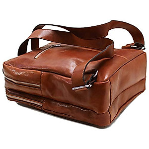 Floto Firenze Top Handle Leather Backpack with Laptop Storage (Olive (Honey) Brown)