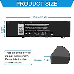 Futurebatt F62G0 Replacement Laptop Battery Compatible with Dell Inspiron 13 5370 7370 7373 7380 P83G Series Notebook F62G0 F62GO 0F62G0 39DY5 039DY5 0YMYF6 0DHM0J 0YM5H6 RPJC3 0RPJC3 0TXWRR