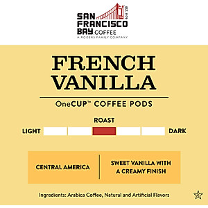 San Francisco Bay Compostable Coffee Pods - French Vanilla (80 Ct) K Cup Compatible including Keurig 2.0, Flavored, Medium Roast