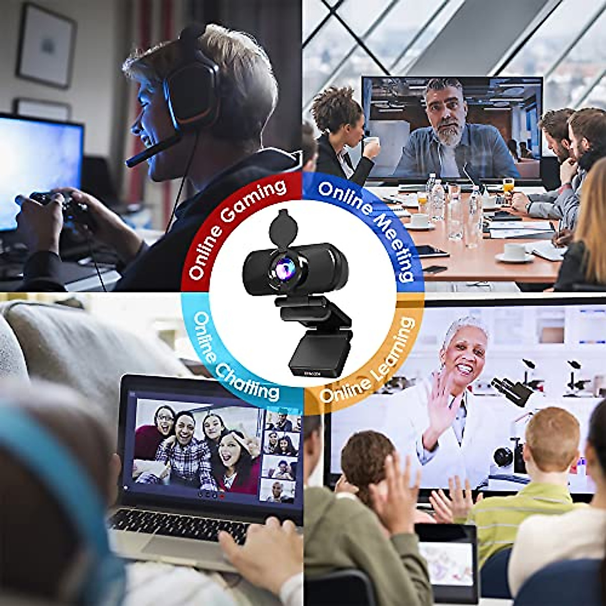 ENKLEN 1080P Webcam with Microphone, C960 Web Camera, 2 Mics Streaming Webcam with Privacy Cover, 110°View Computer Camera, Plug&Play Calls/Conference, Zoom/Skype/YouTube, Laptop/Desktop